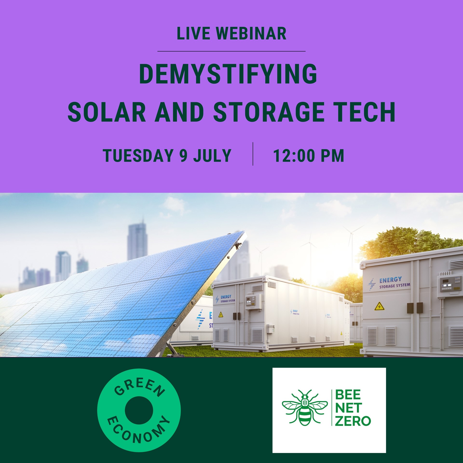 Bee Net Zero | Webinar: Demystifying Solar and Storage Tech Bee Net Zero | Webinar: Demystifying Solar and Storage Tech